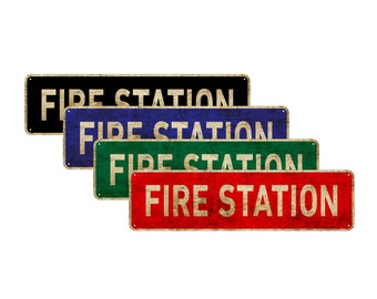 Vintage Fire Station Sign - Etsy