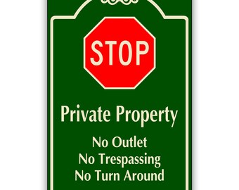 Stop Private Property Sign - Etsy