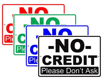 No Credit Bar Sign - Etsy