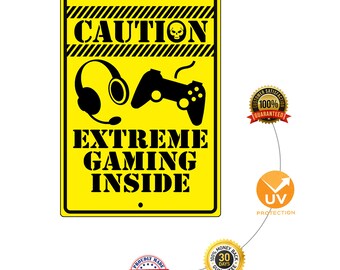 Caution Gaming Sign - Etsy