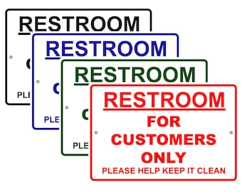 Customers Only Restroom Sign - Etsy