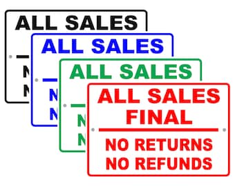 All Sales Final Sign | Etsy