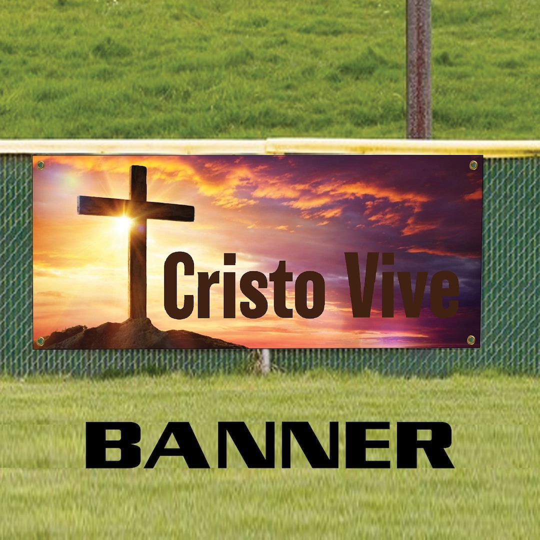 Cristo Vive Spanish Vinyl Banner Sign Metal Grommets - Etsy