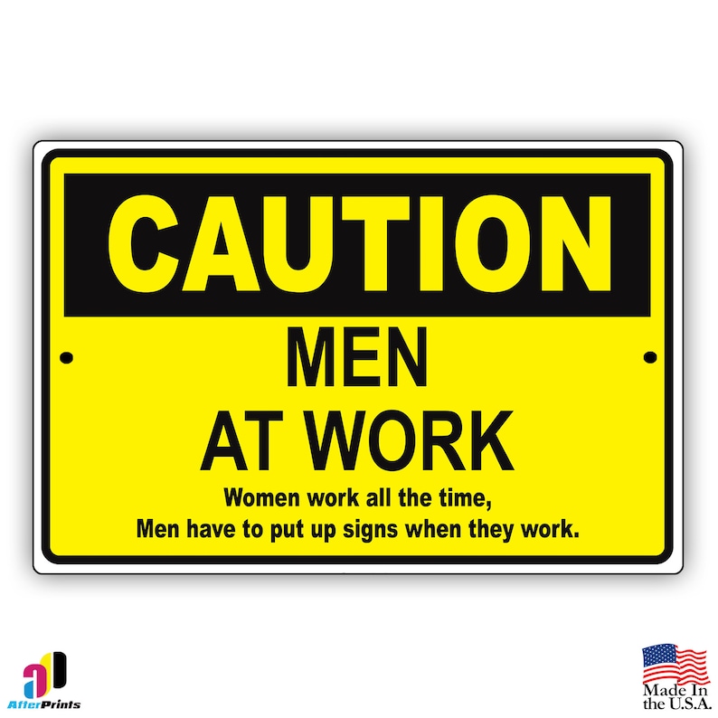 Caution Men at Work Aluminum Metal Sign Instruction Tin Sign - Etsy