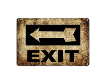 Exit Sign With Arrow - Etsy