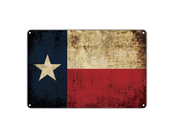 Texas Flag Metal Sign - Etsy