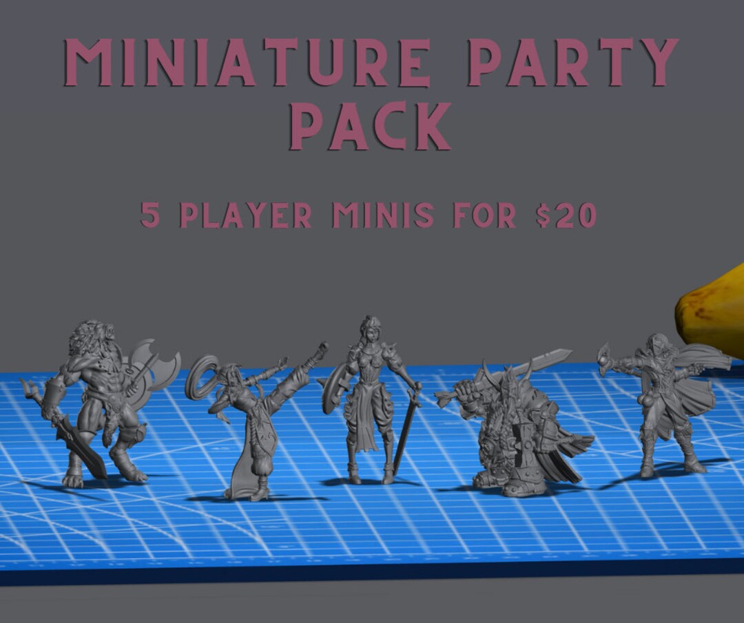 5-for-4 Dnd Party Pack: Custom 3D Printed Miniature Bundle - Tabletop ...