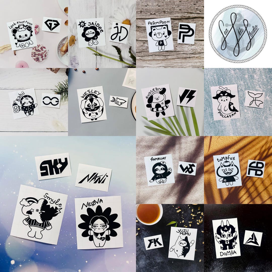 GMMTV Mascot & Logo Set Vinyl Decals Stickers - Look Khun Noo ...