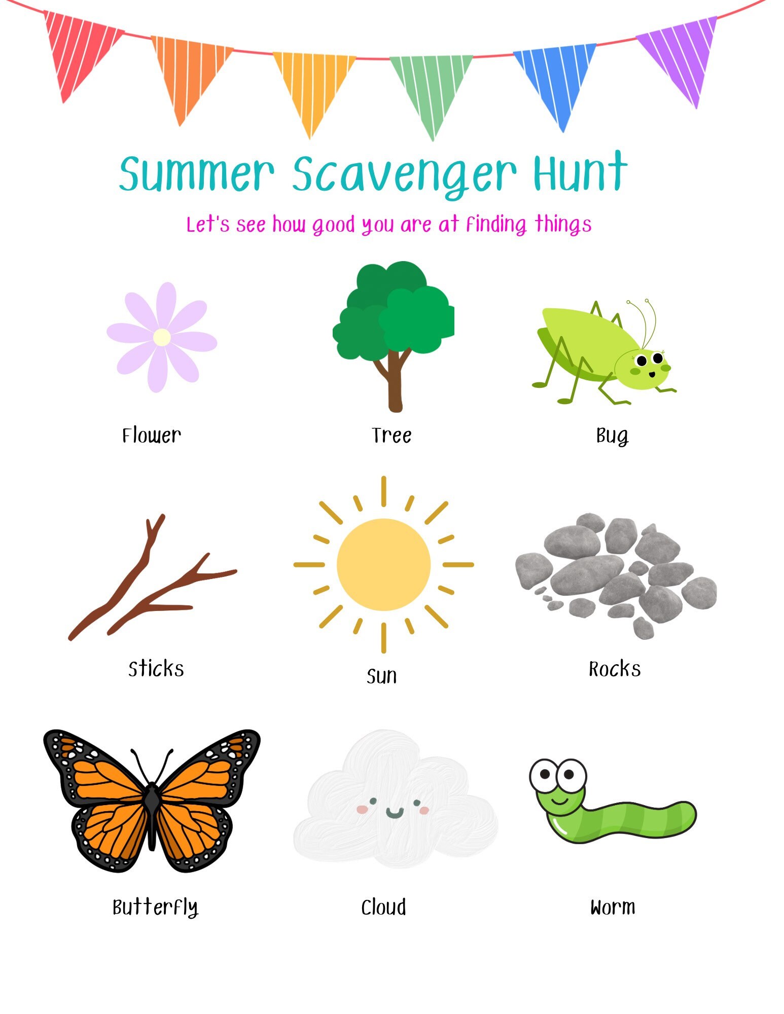 Summer Printable Scavenger Hunt for Kids - Etsy
