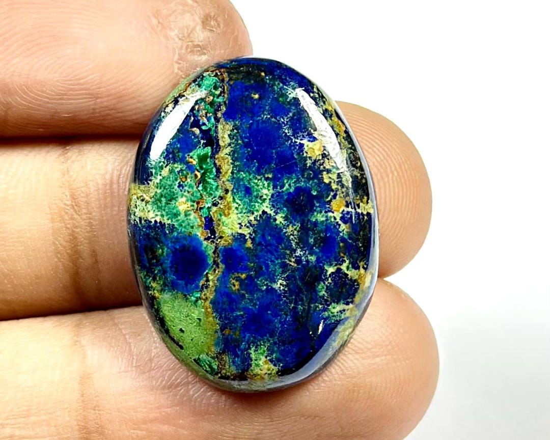 Hand Polished Azurite Cabochon, Flat Back Gemstone Supply - Etsy