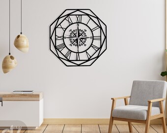 Large Octagon Clock - Etsy