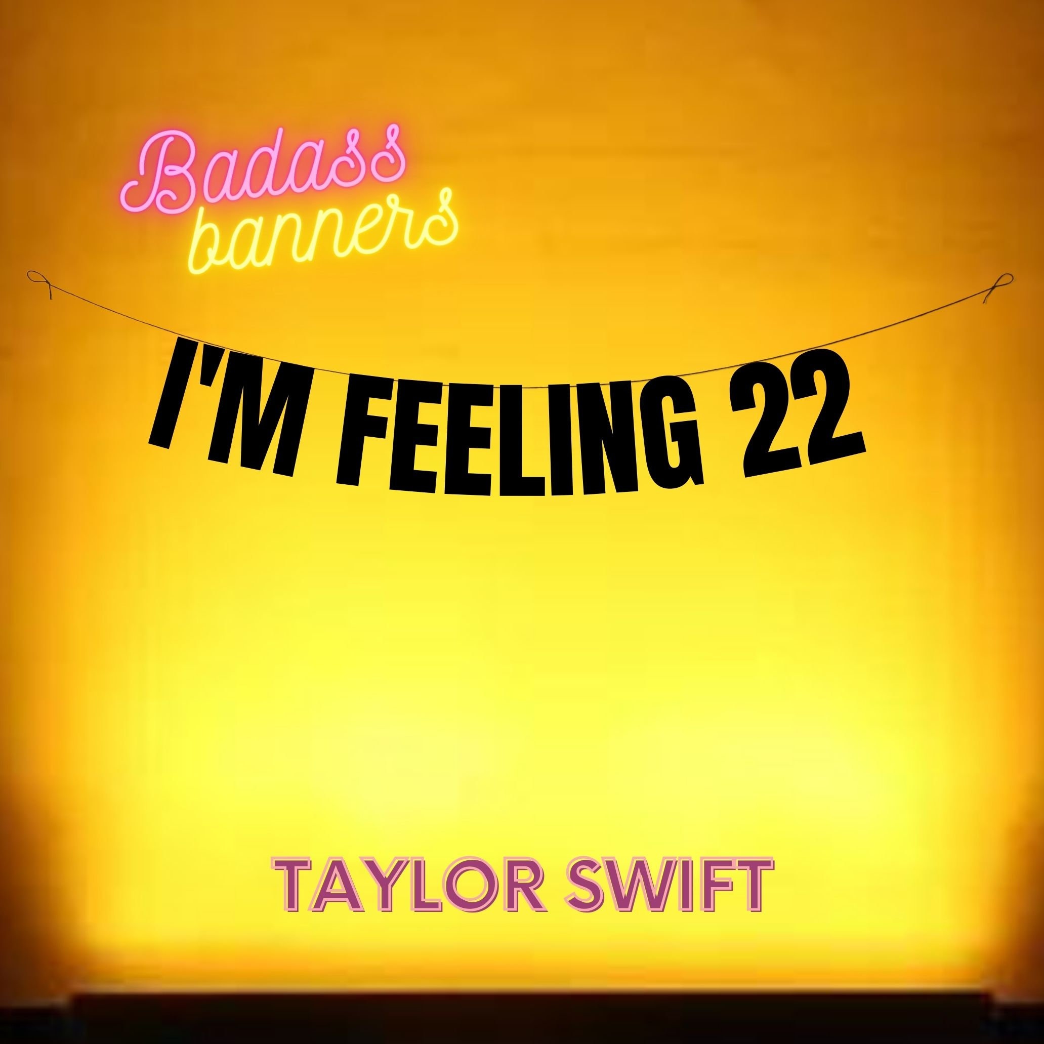 I'M FEELING 22 Taylor Swift BIRTHDAY Party Banner. Taylor Swift Party ...