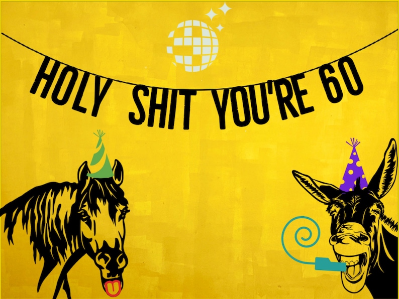Holy Shit You're 60. Funny 60th Birthday Banner. - Etsy
