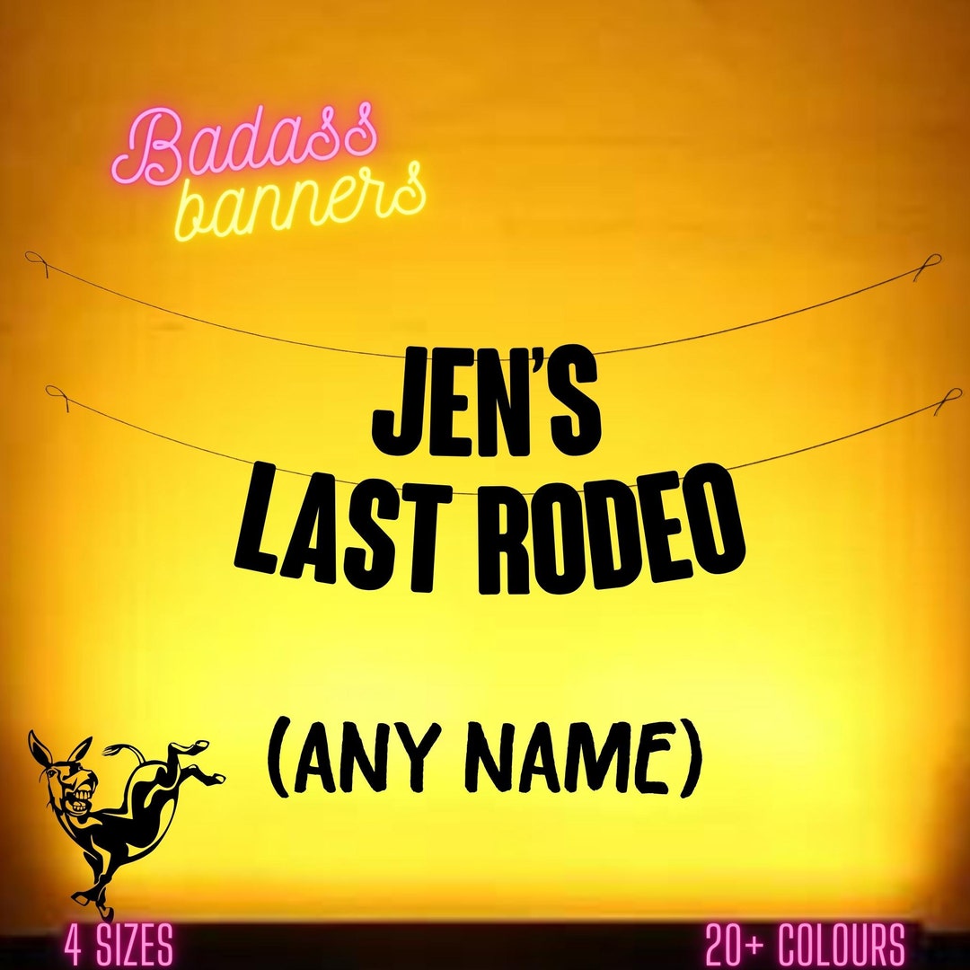 Personalised Hen Party Banner (name)'s Last Rodeo. Custom Western Hen ...