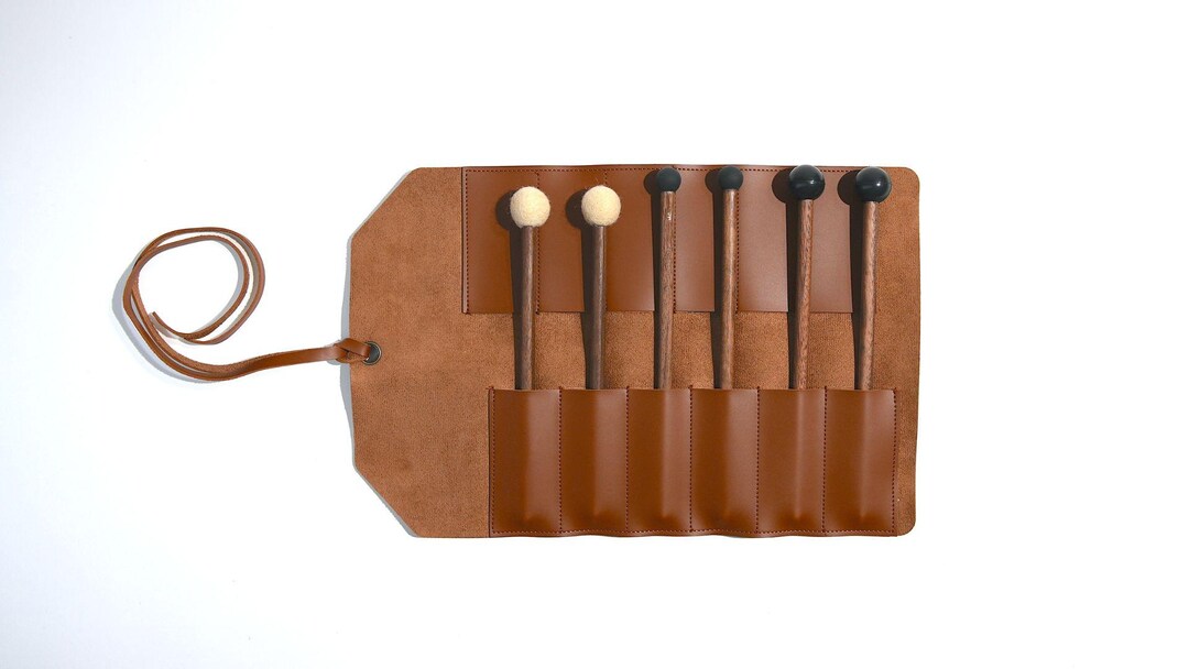 Leather Mallet Case | Roll-up Holder for Tongue Drum Mallets - Etsy