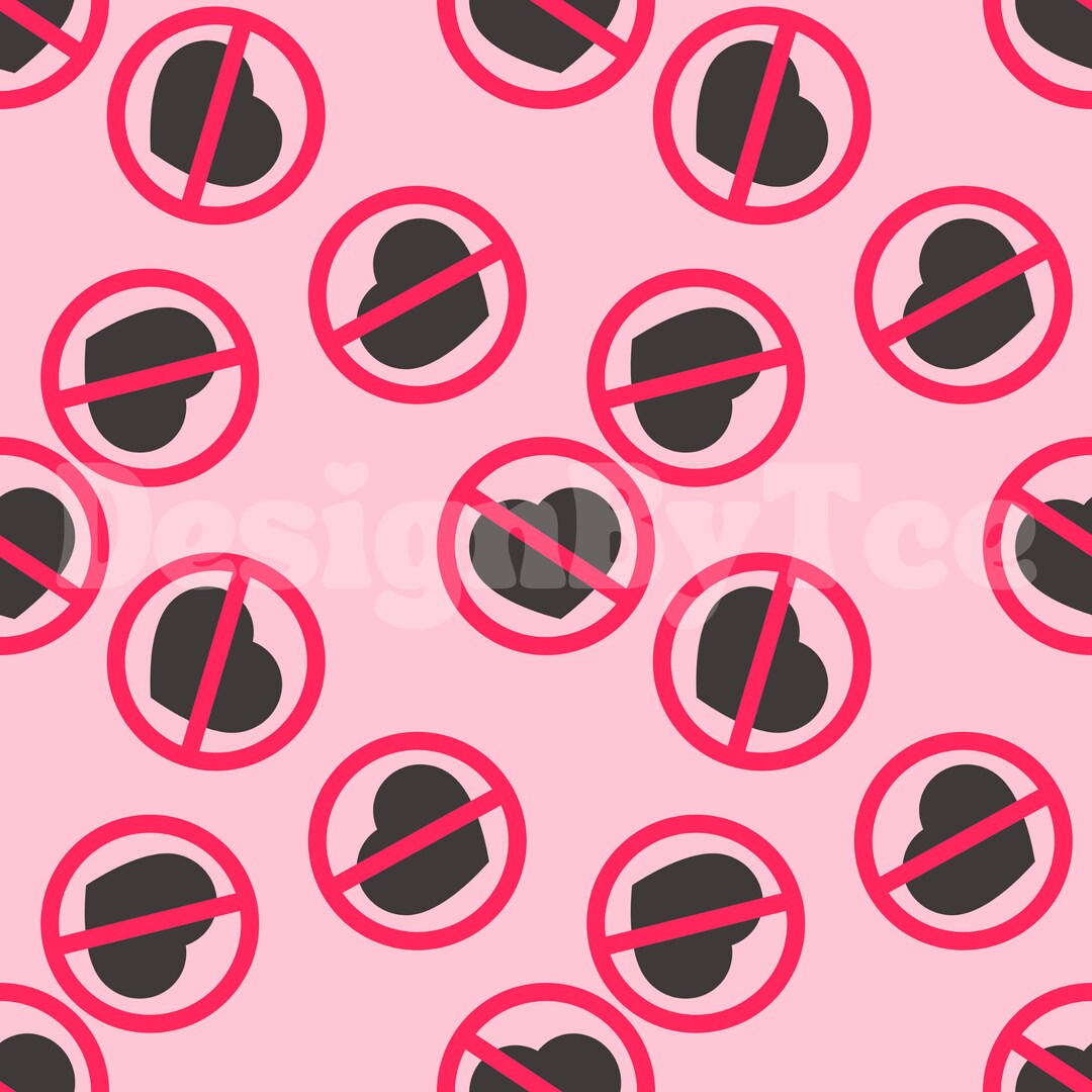 Anti Heart Seamless Pattern Files for Anti Valentines Day Fabric ...