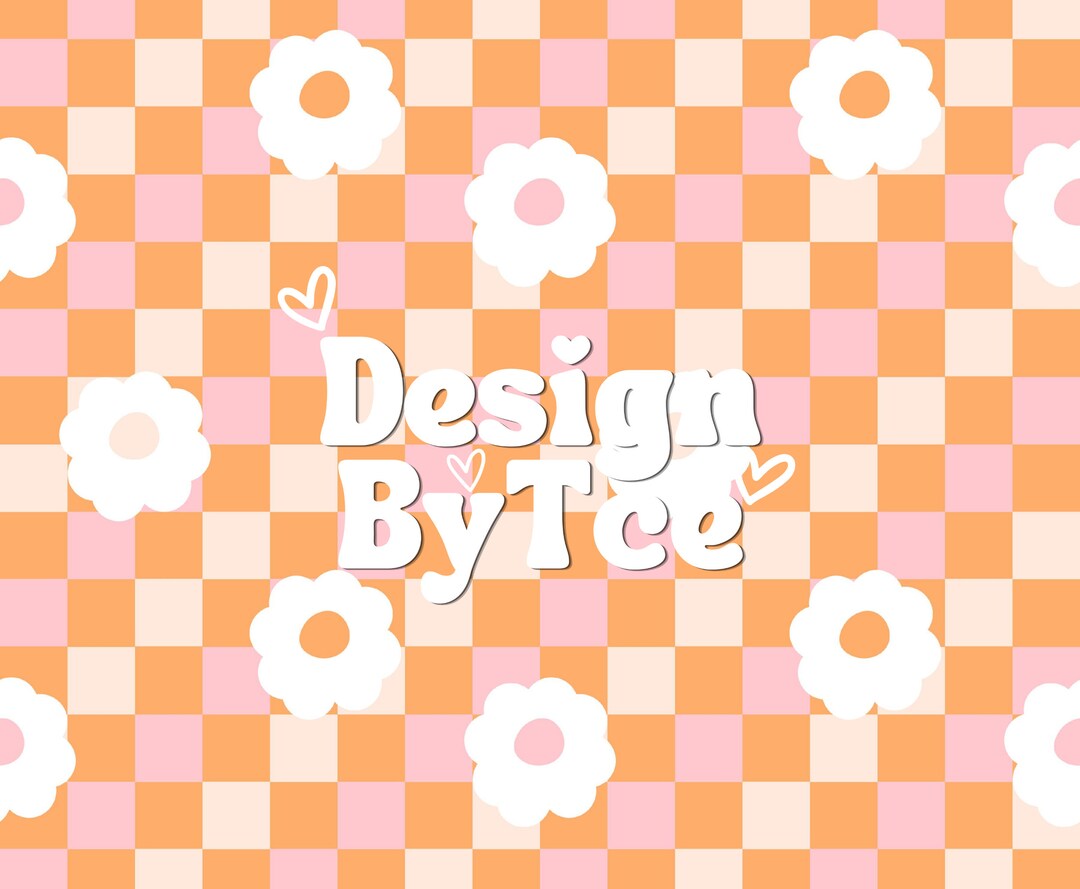 Soft Summer Checkered Background and Daisy Seamless Digital Pattern for ...