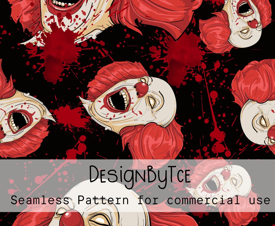 Horror Scream and Blood Seamless Pattern Files for Fabric Printing ...