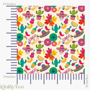 Cinco De Mayo Seamless Pattern: Rainbow Mexican Fiesta (digital File ...