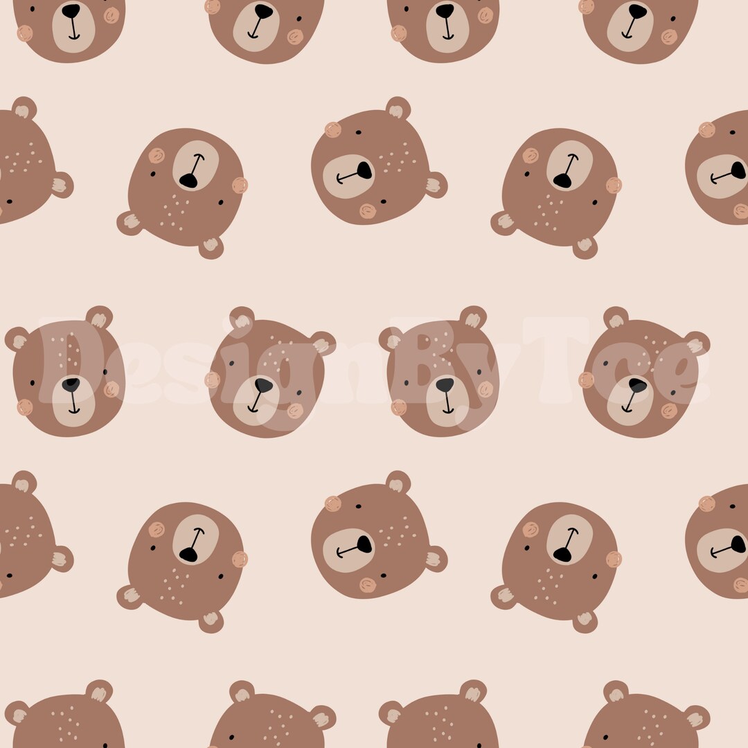 Boho Neutral Bear Seamless Pattern Files, Boys Fabric Printing ...