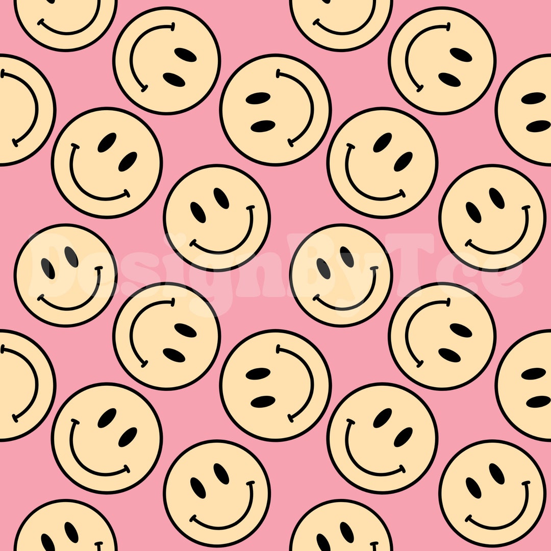 Vintage Happy Face Girly Seamless Pattern Files - Etsy