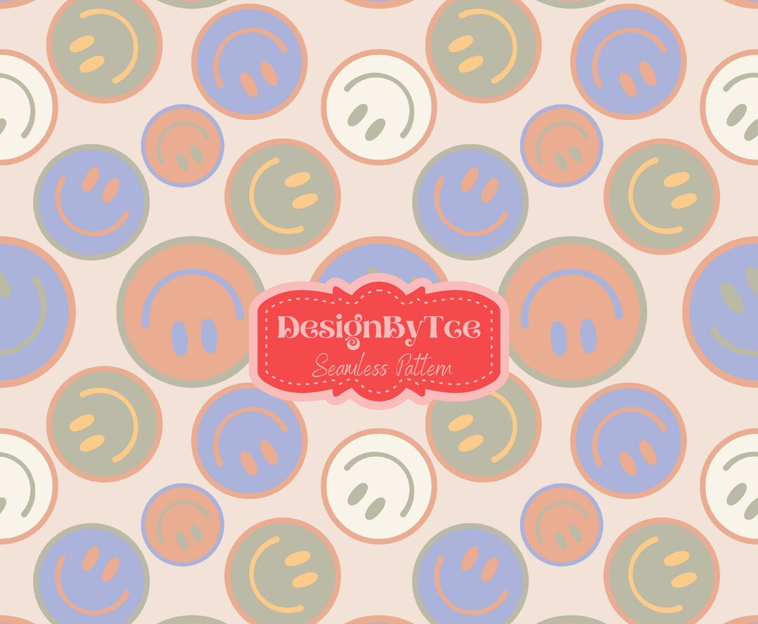 Genderless Happy Face Seamless Pattern File for Fabric Printing ...