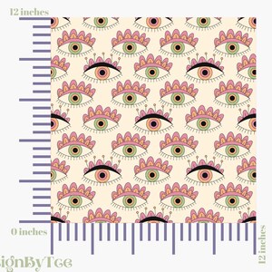 Boho Groovy Eyes Seamless Pattern Files for Fabric Printing Digital ...