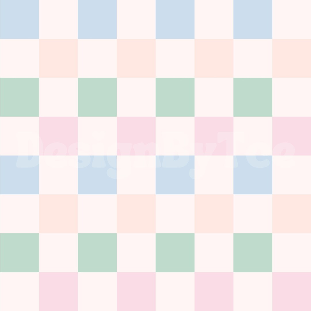 Soft Pastel Checkered Seamless Pattern Files for Checkerboard Baby ...