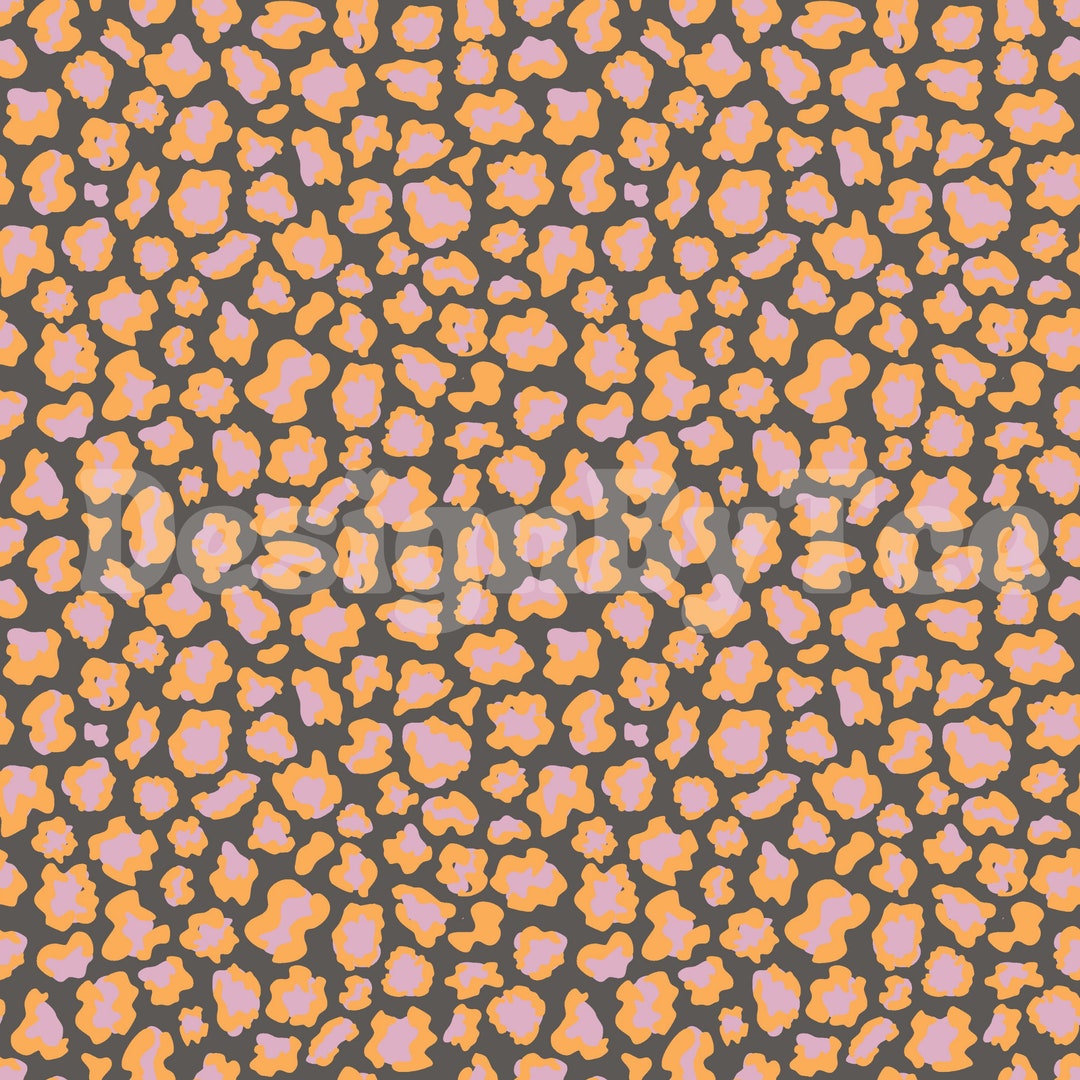 Leopard Cheetah Pink and Orange Seamless Pattern Files for Animal Print ...