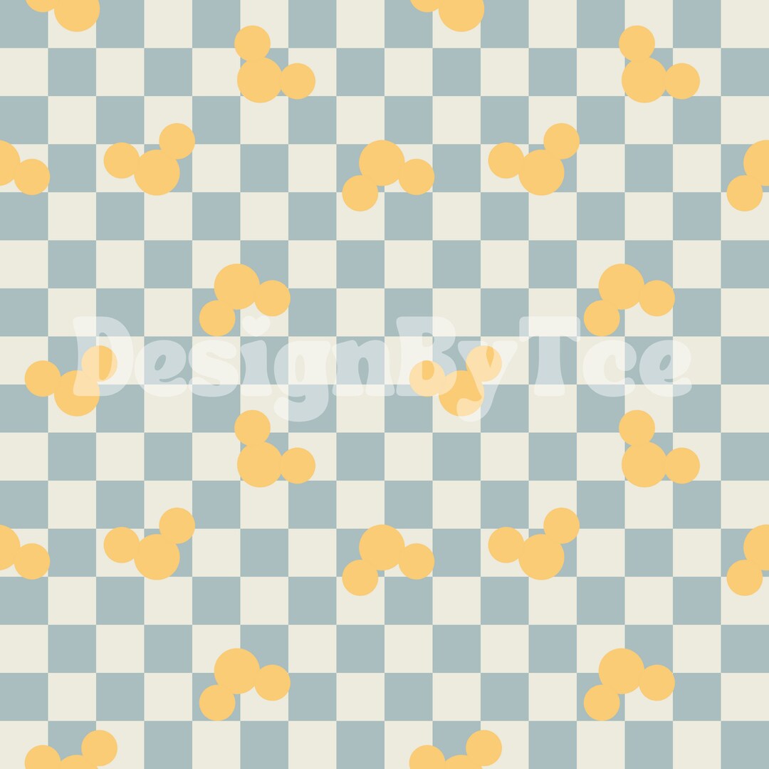 Magical Mouse Head With Checkered Seamless Repeat Pattern - Etsy