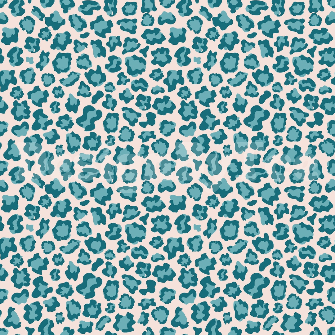 Spring Blue Leopard Animal Print Seamless Pattern Files for Cheetah ...