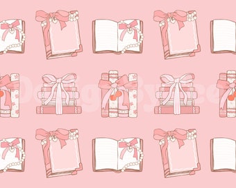 Watercolor Cherry Bows Coquette Seamless Pattern Files for Girly Fabric ...