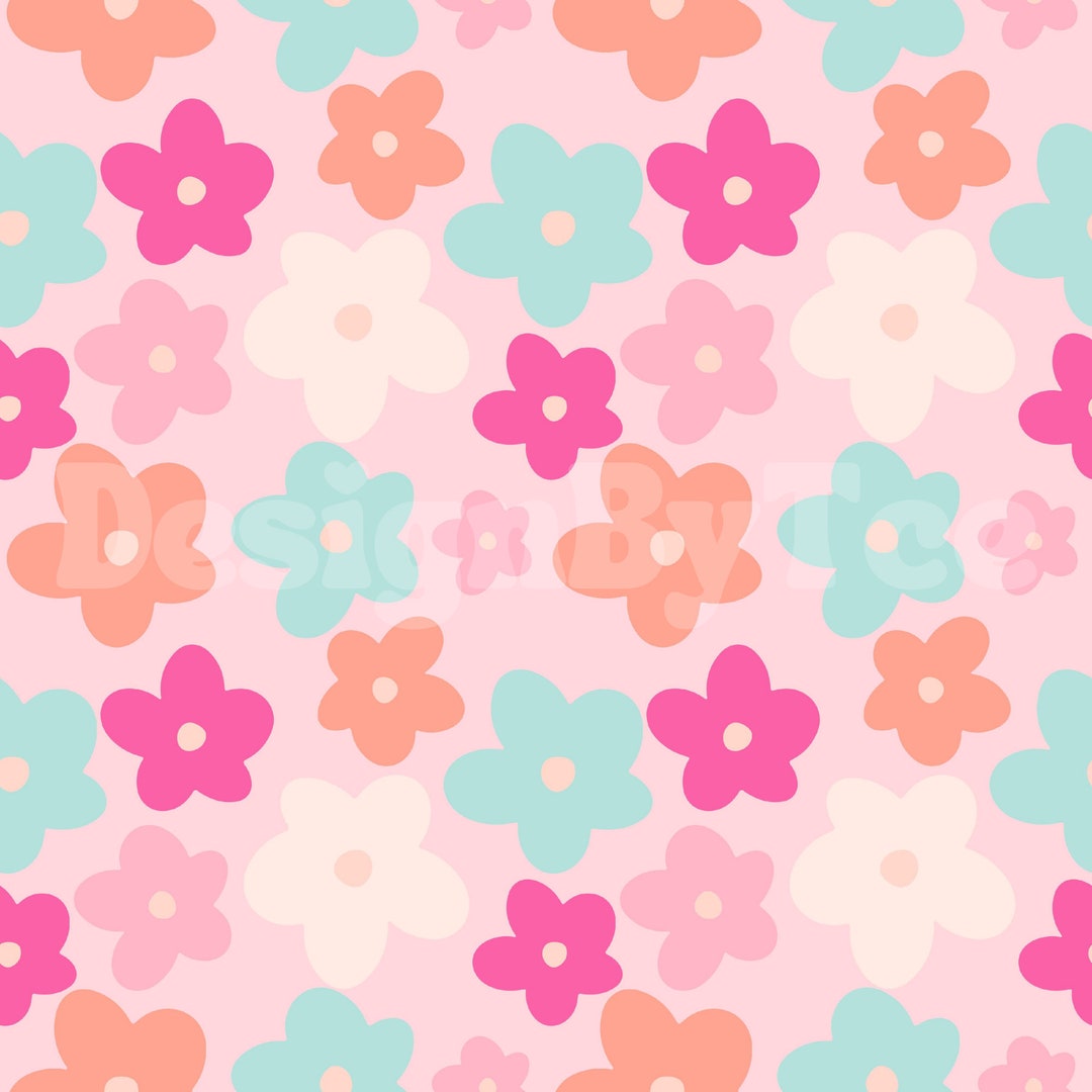 Summer Cute Daisy Seamless Floral Daisy Pattern for Girl Fabric ...