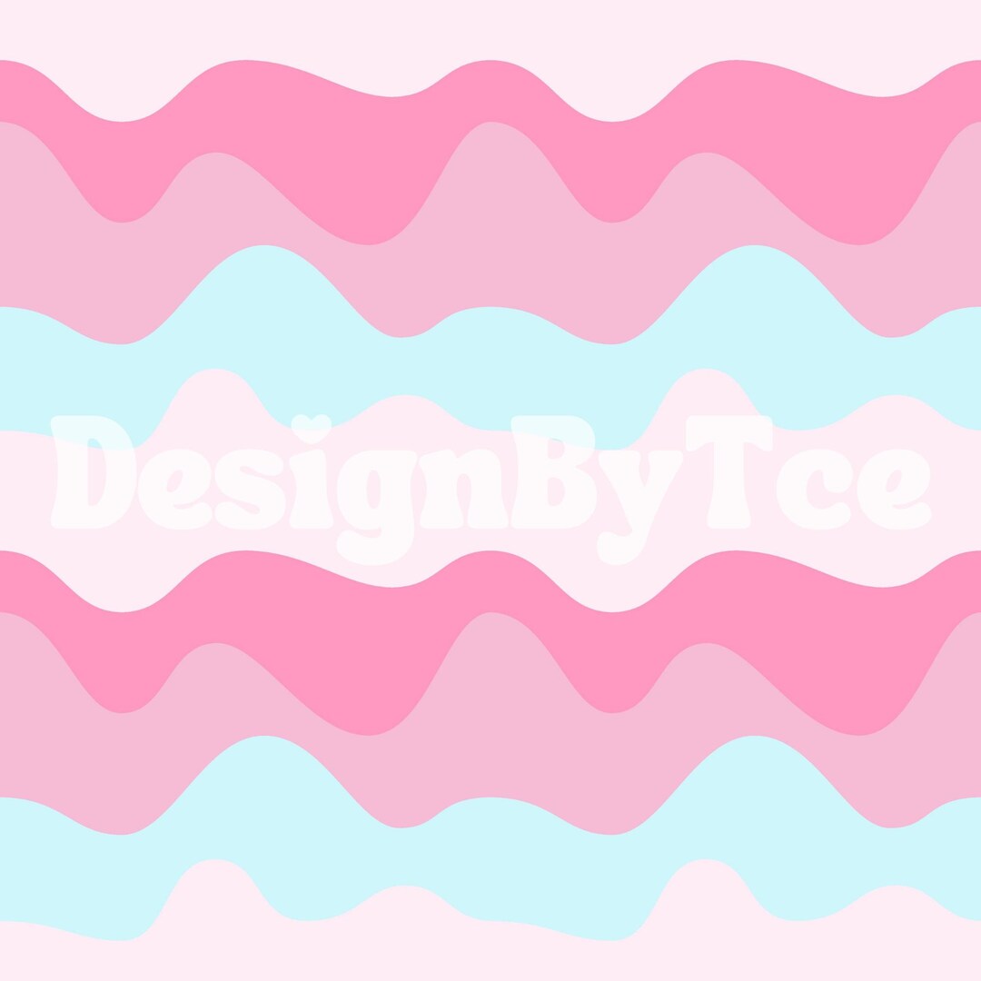 Pink and Blue Wavy Seamless Pattern: Fabric Printing, Sublimation ...