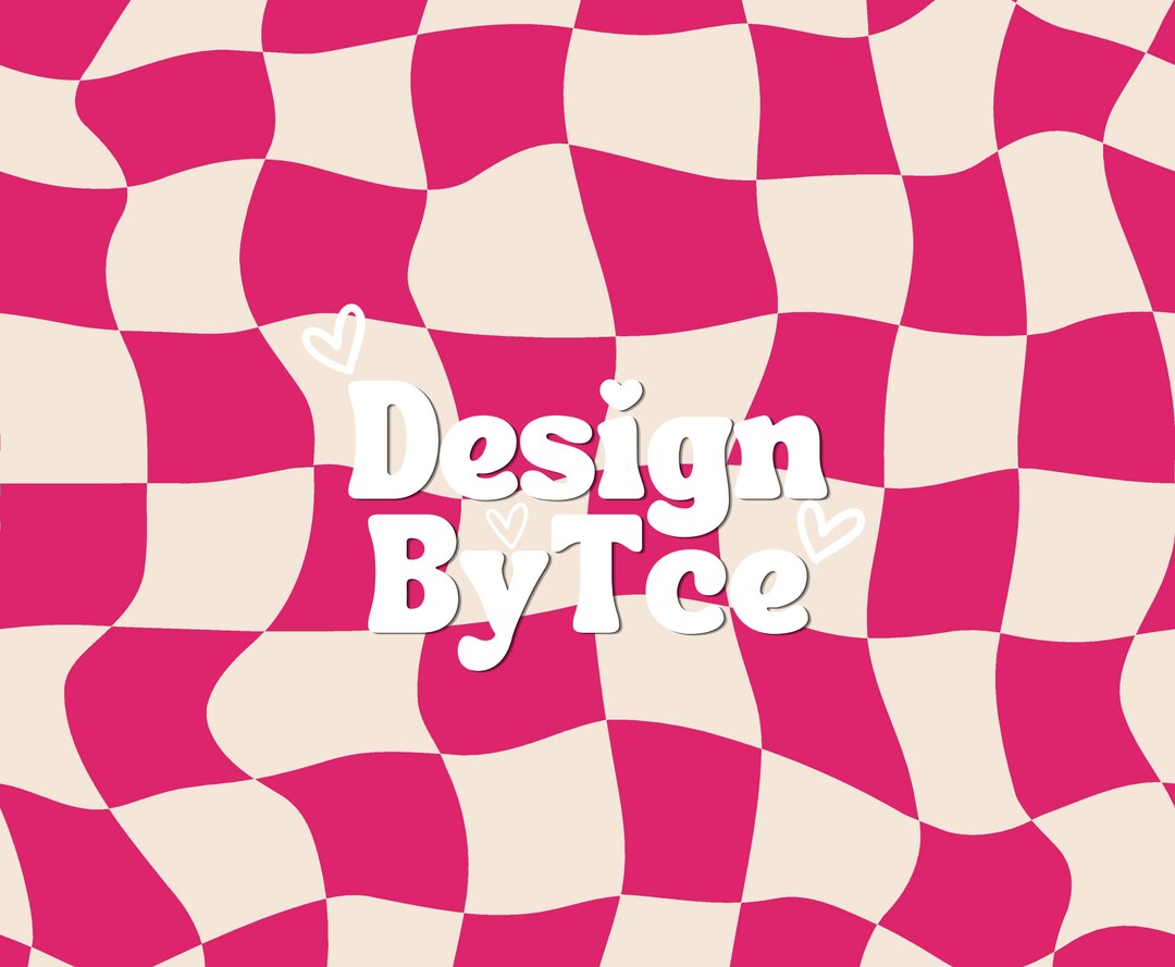 Pink Wavy Checkerboard Seamless Pattern: Summer Fabric (digital File ...