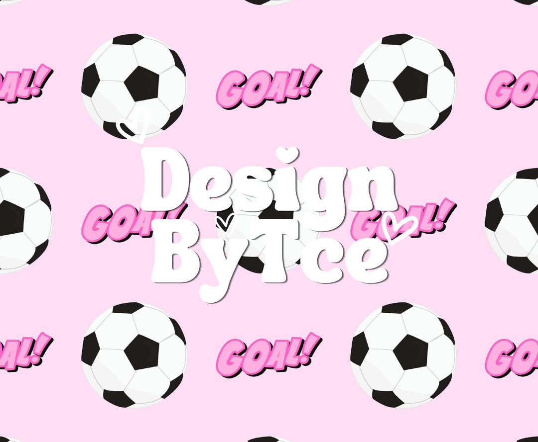 Pink Soccer and Goal Girly Seamless Pattern Files for Fabric Design ...