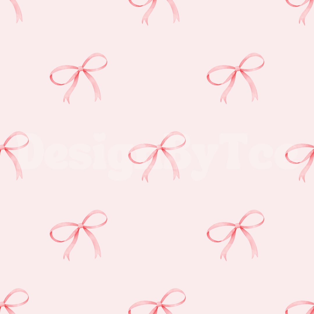 Coquette Pink Seamless Pattern Files for Girly Bows Fabric Printing ...