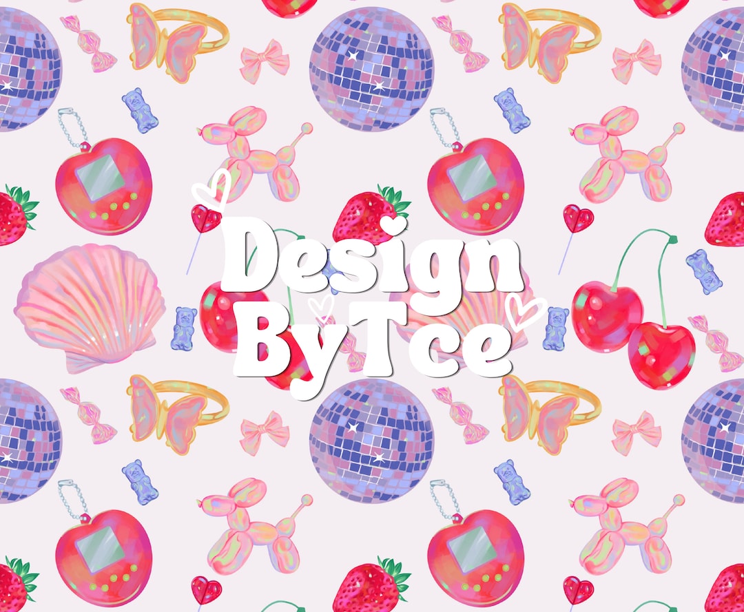 Y2K Girls Seamless Pattern: Retro Fabric Print (digital File) - Etsy