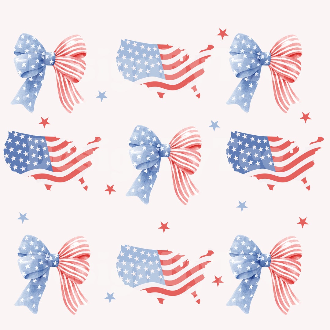 American Bows, American Girl, American Flag Png, Coquette American, 4th ...
