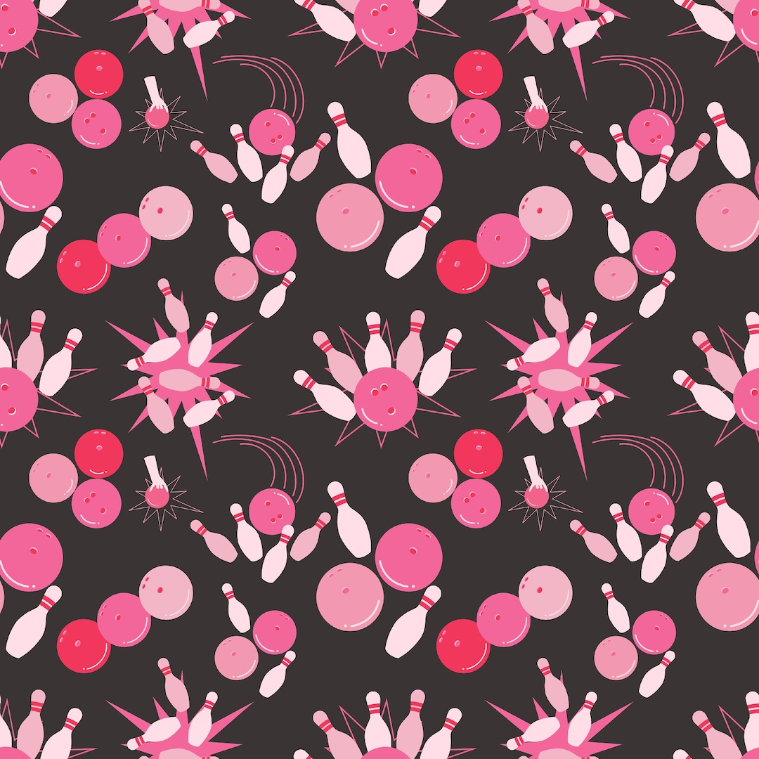 Bowling Pink Seamless Pattern Files for Sport Fabric Sublimation ...
