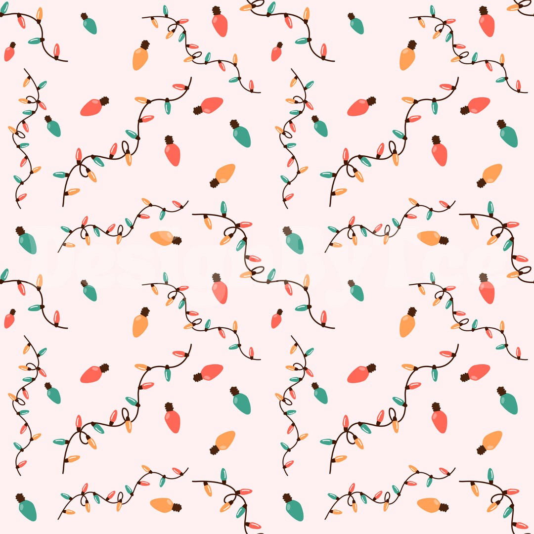 Christmas Lights Seamless Pattern: Holiday Fabric Design (digital File ...