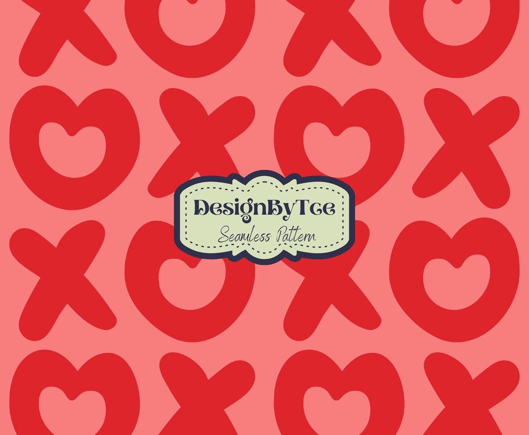 XOXO Seamless Pattern Files for Valentines Day Fabric Printing ...