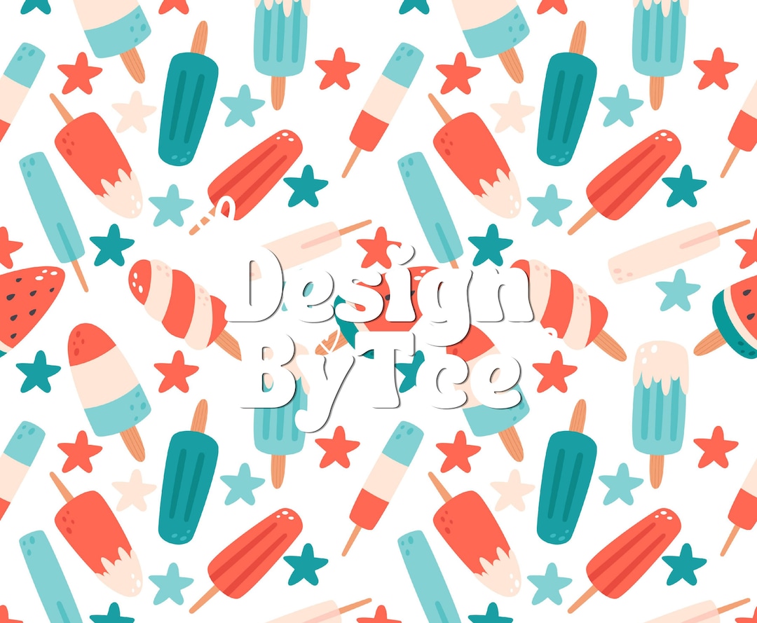 Seamless Ice Cream Pattern for Fabric Printing, Seamless Patriotic ...
