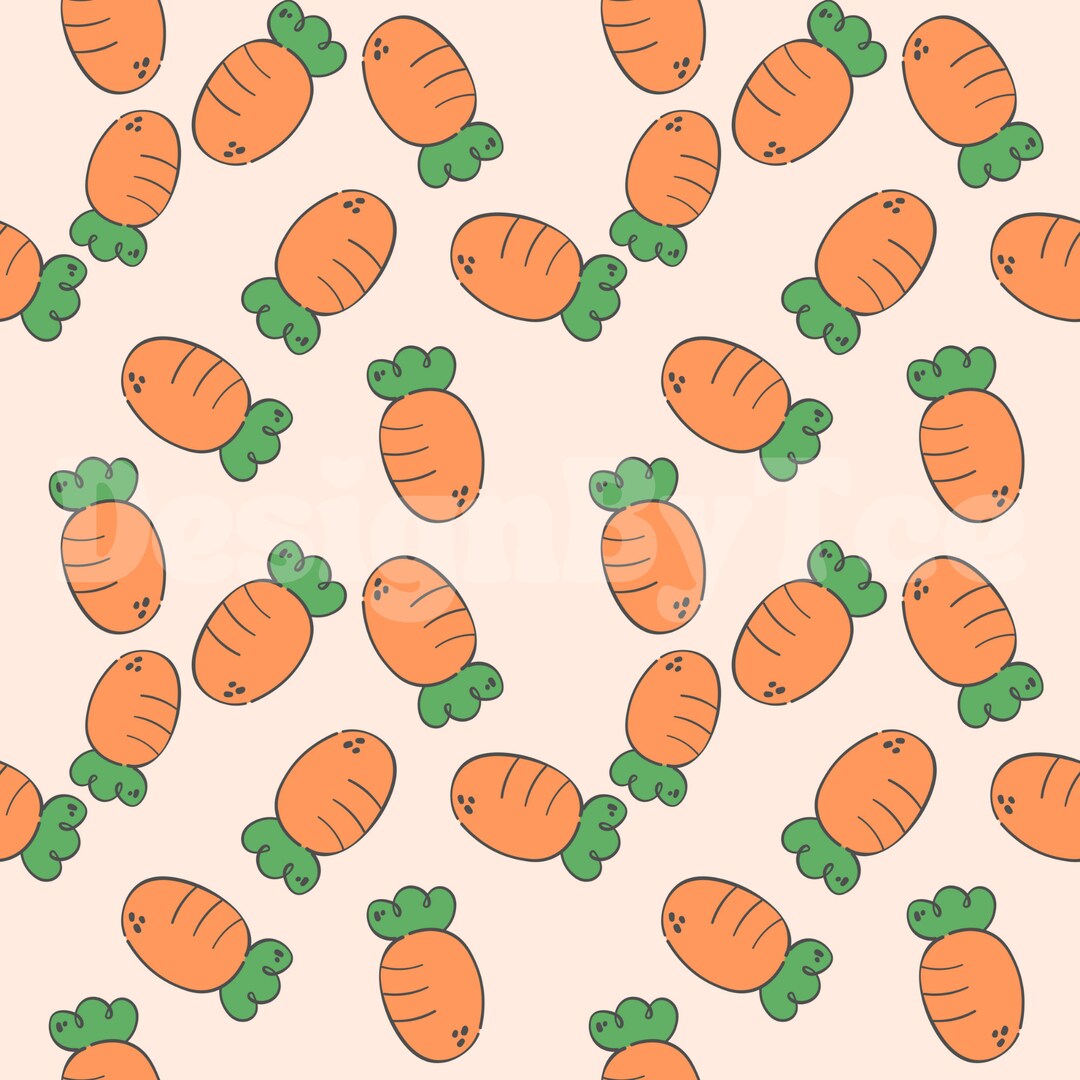 Cute Carrot Easter Seamless Pattern Files for Fabric Print Sublimation ...