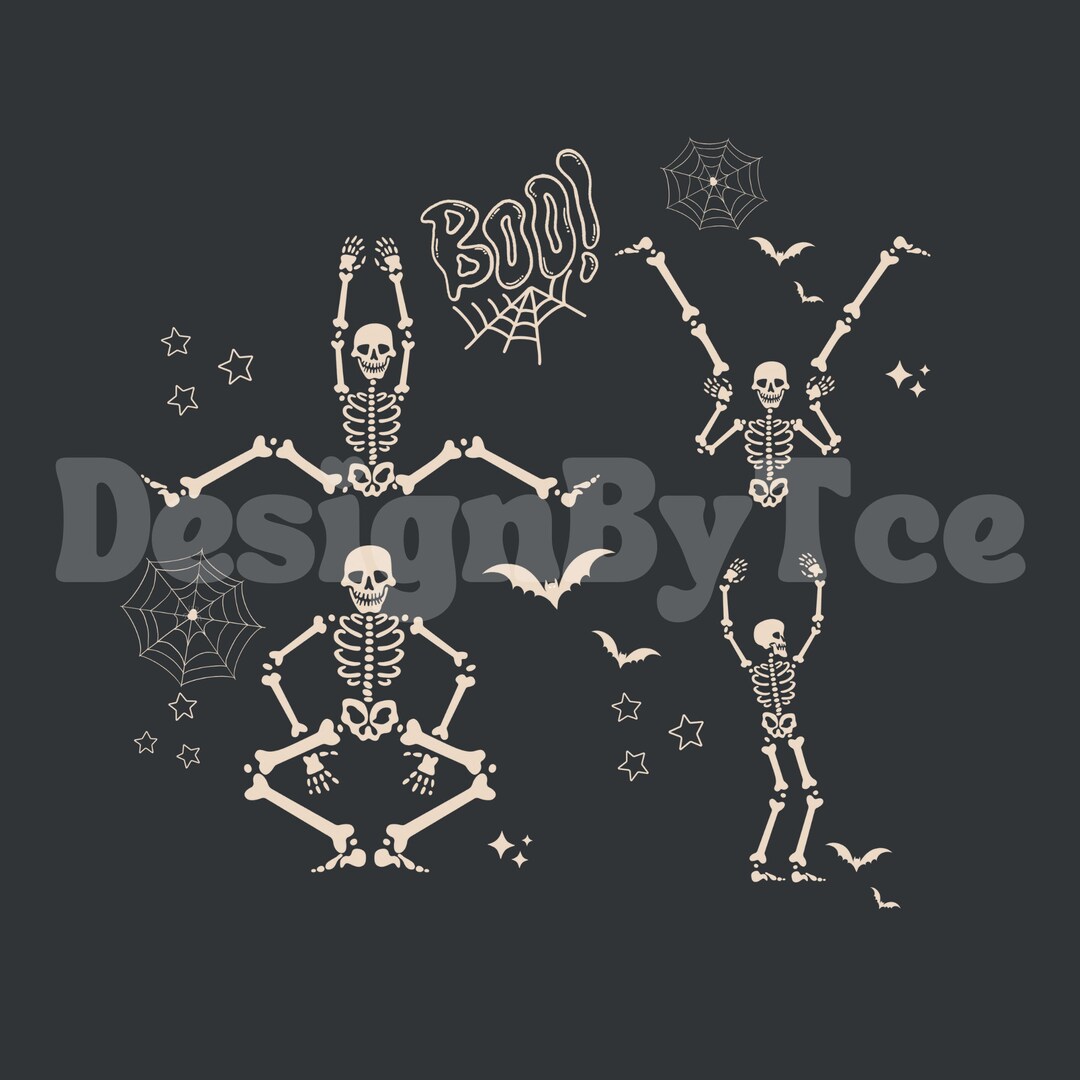 Dancing Skeleton Matching PNG Files, Halloween PNG, Boo PNG, Halloween ...