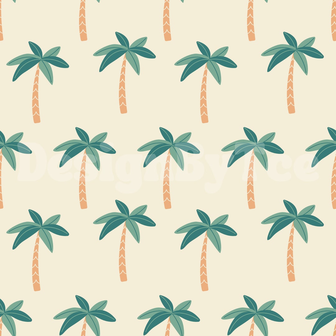 PALM TREES Seamless Pattern File, Tropical Fabric Printing Sublimation ...