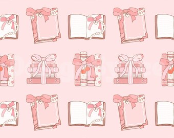 Watercolor Cherry Bows Coquette Seamless Pattern Files for Girly Fabric ...