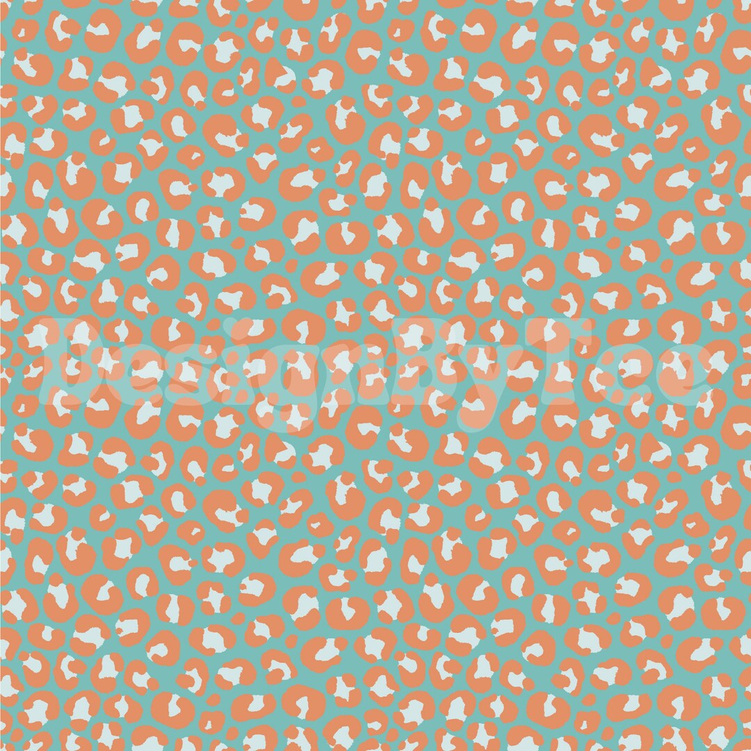 Red Blue Leopard Animal Print Seamless Pattern Files for Cheetah Fabric ...