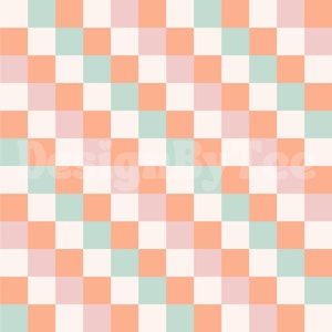 Spring Pastel Checkered Seamless Pattern Files for Fabric Printing ...