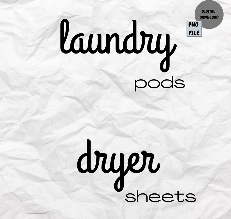 Laundry Pods SVG Dryer Sheets PNG Laundry Label Decal Packs | Etsy